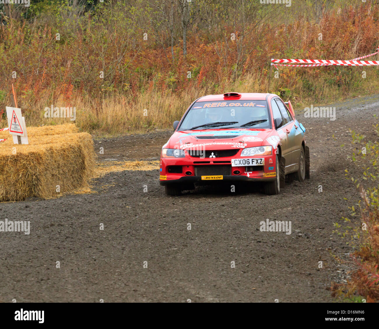 A rally car on the Clocaenog stage During the Cambrian Rally 2012 Stock ...
