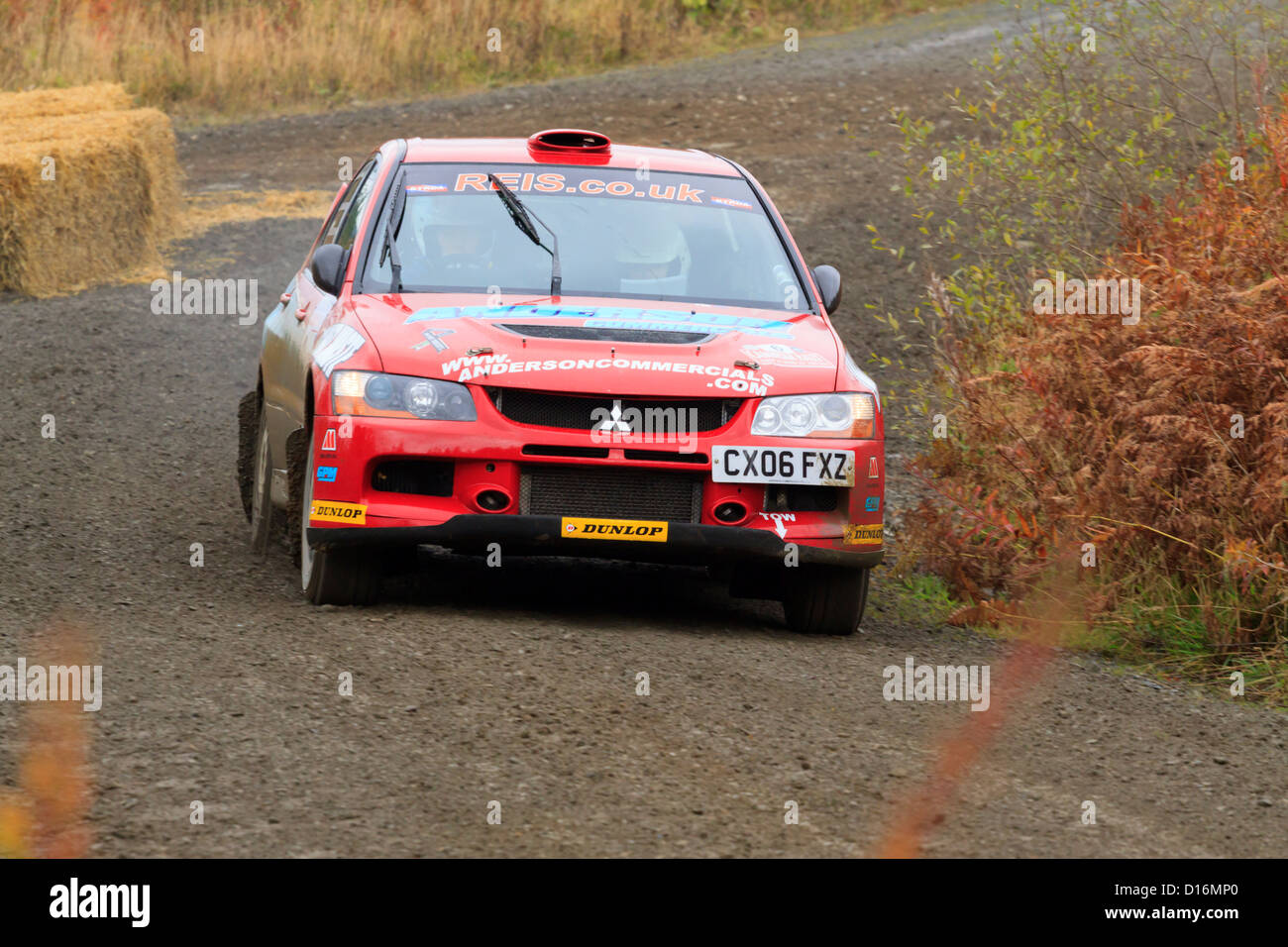 A rally car on the Clocaenog stage During the Cambrian Rally 2012 Stock ...