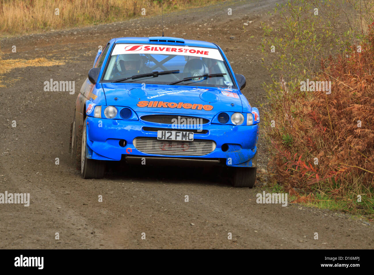 A rally car on the Clocaenog stage During the Cambrian Rally 2012 Stock ...
