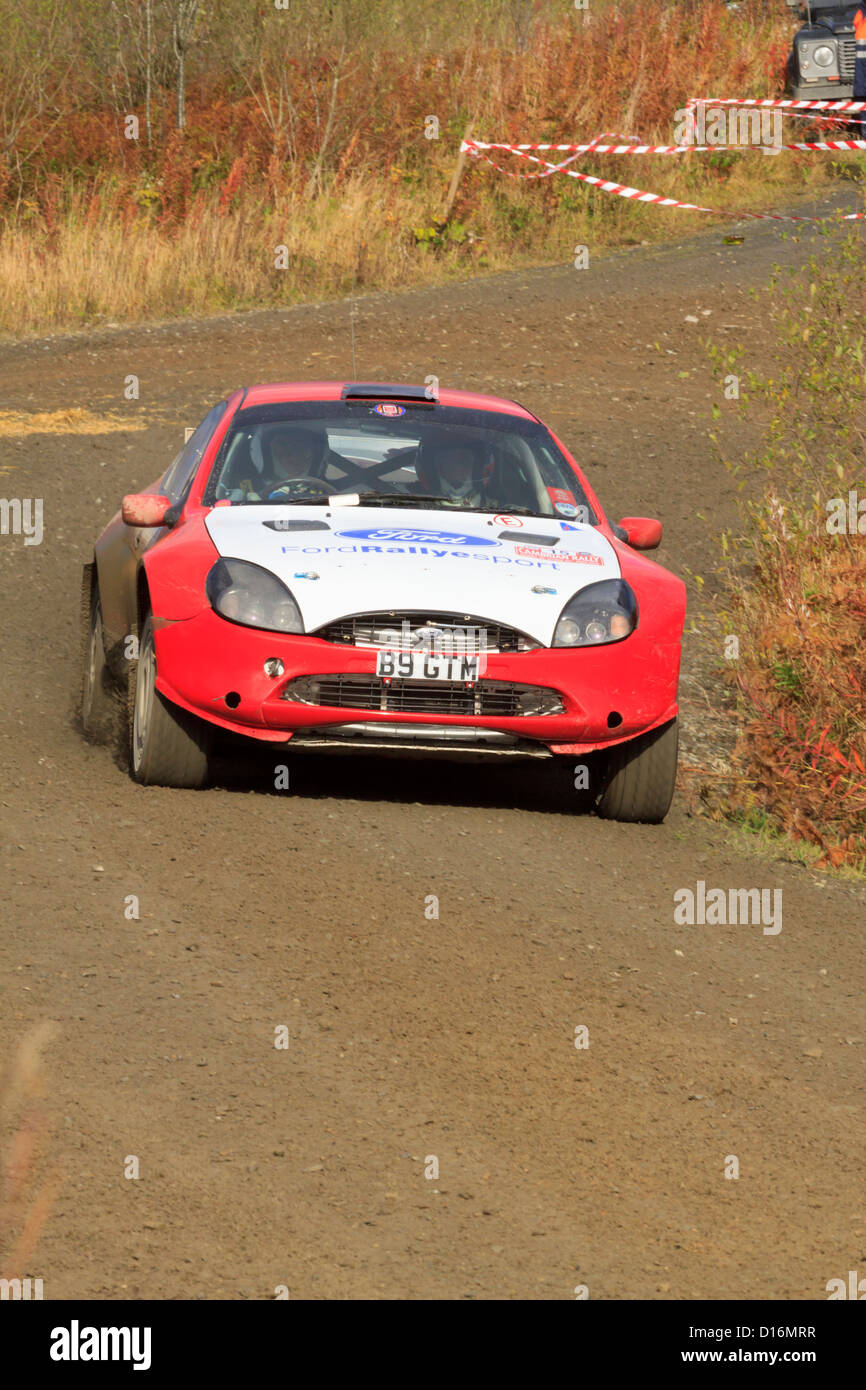 A rally car on the Clocaenog stage During the Cambrian Rally 2012 Stock ...