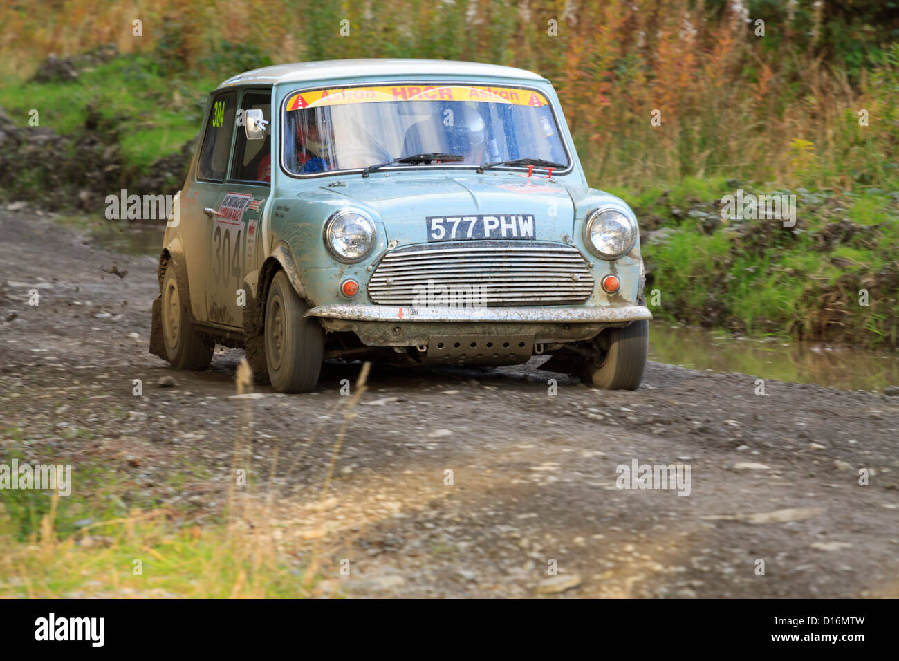 A rally car on the Clocaenog stage During the Cambrian Rally 2012 Stock ...
