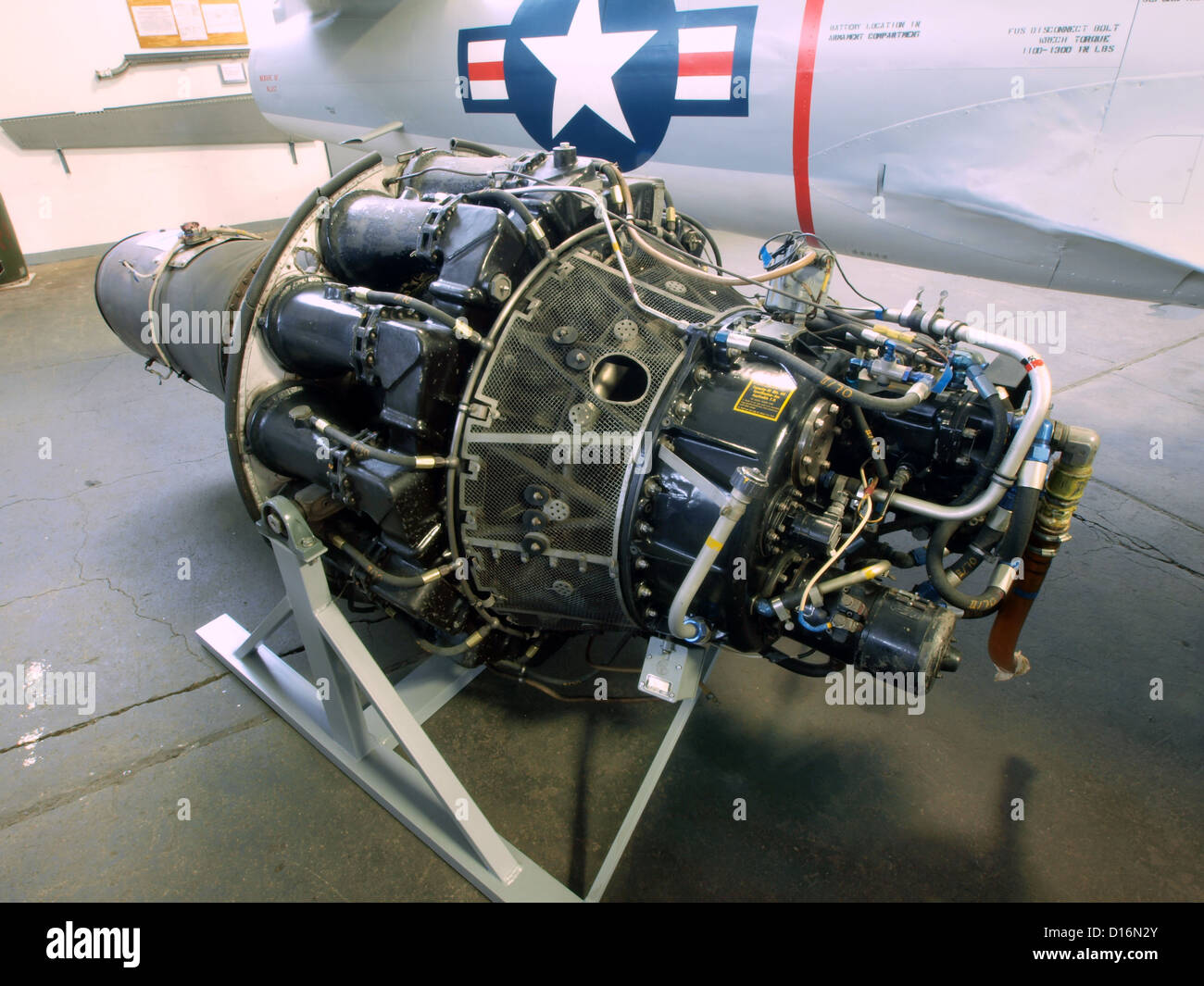 The Allison J-33 Turbojet engine, displayed at the Museum of Aviation ...