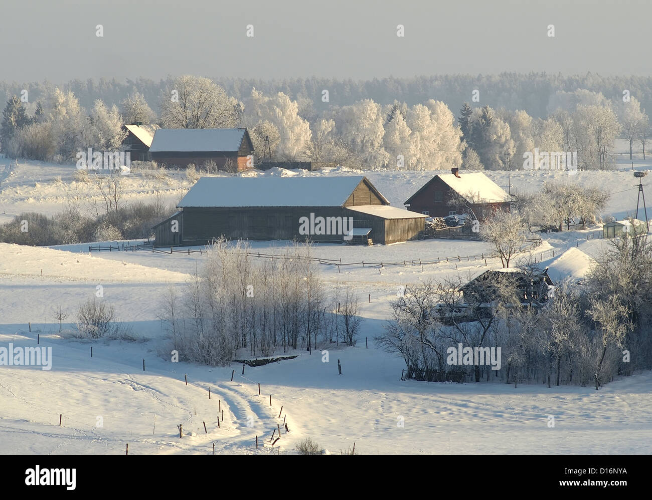 old farm in winter Stock Photo - Alamy