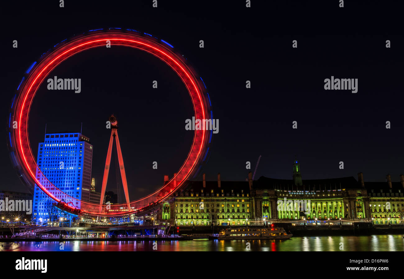 London Eye at night London England Great Britain UK Stock Photo - Alamy
