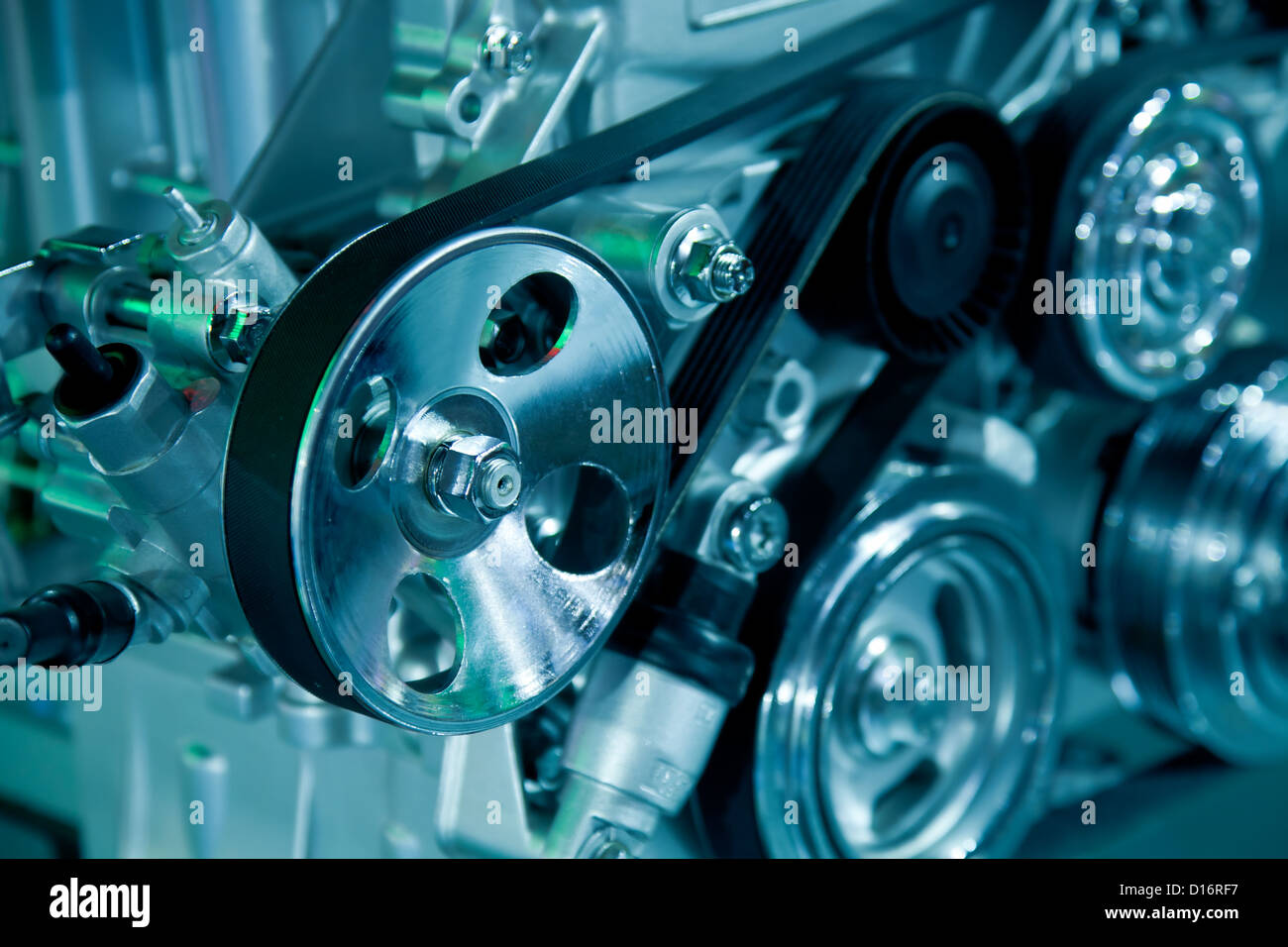 Complex engine of modern car Stock Photo - Alamy