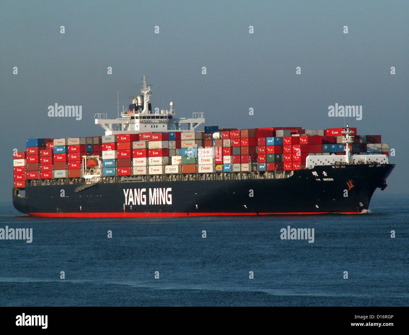 The YM Green, a large container ship, is seen approaching the Port of ...