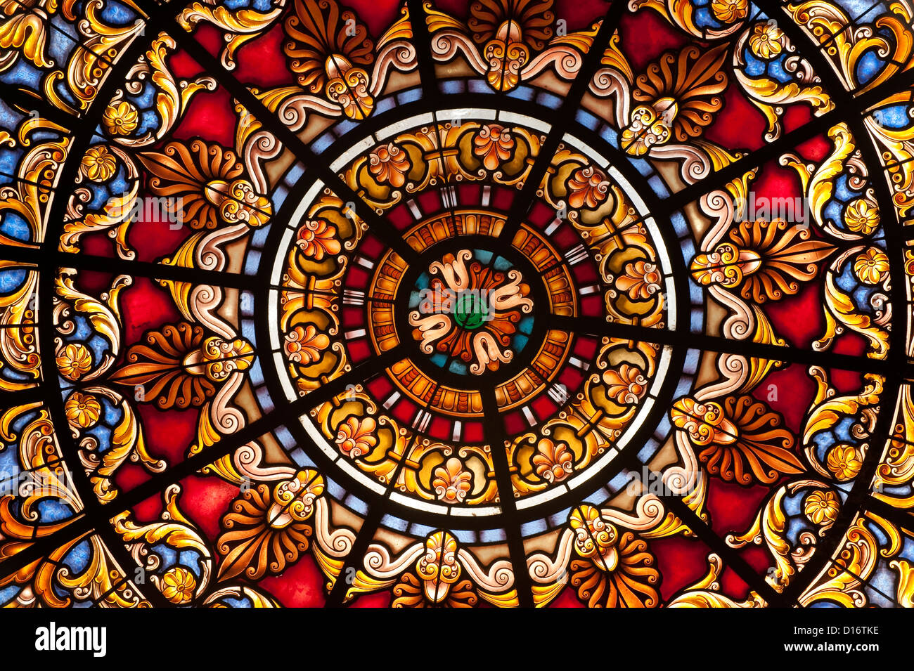 Stained Glass Ceiling Stock Photo - Alamy