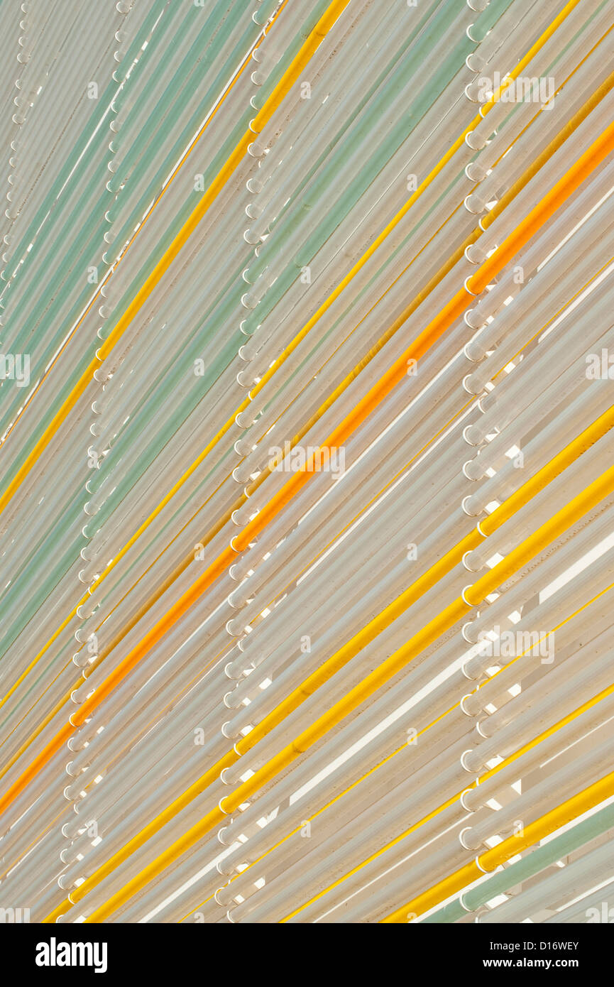 Colorful Fluorescent tubes in a modern building Stock Photo - Alamy