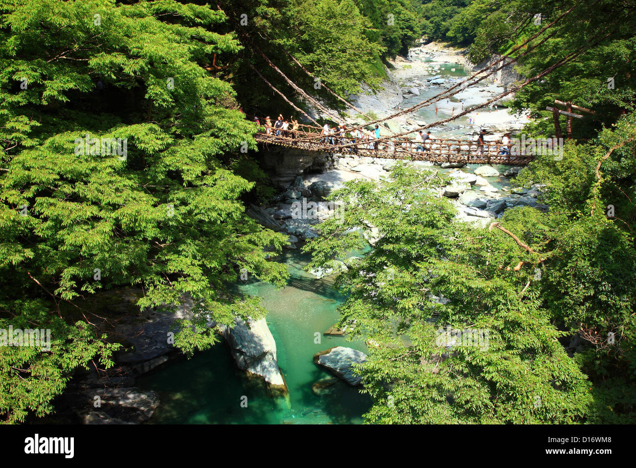 Kazura suspended bridge in Miyoshi, Tokushima Prefecture Stock Photo ...