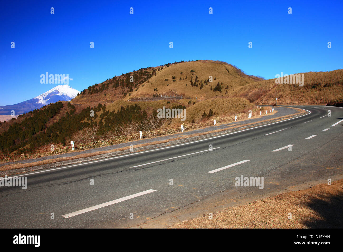 Hakone Skyline road and mount Fuji in the background, Gotemba, Shizuoka ...