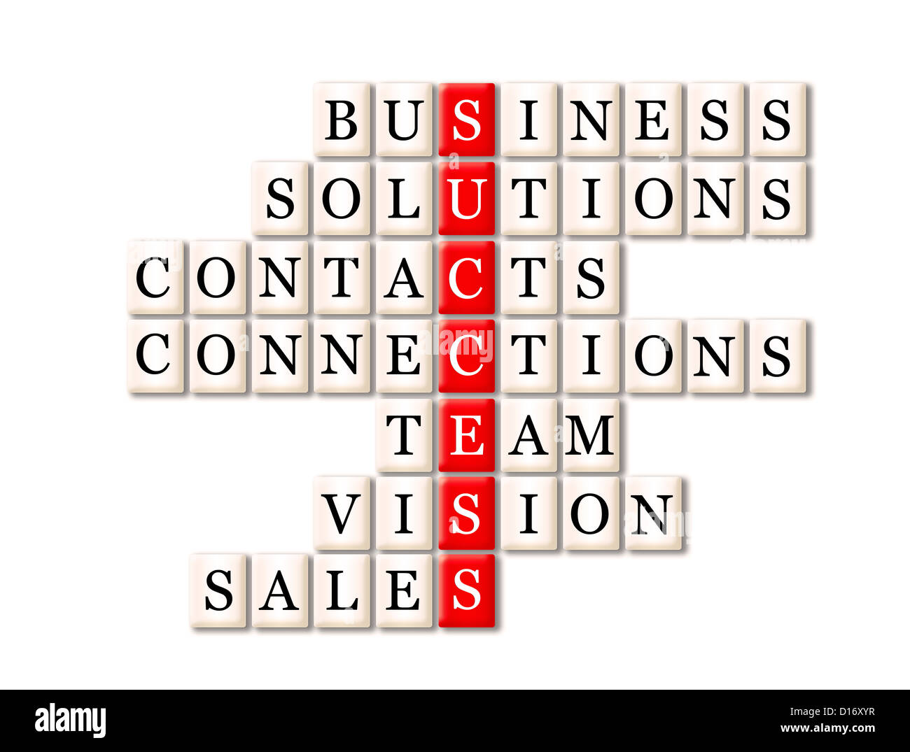 acronym of success- business, solutions, contacts, connections, team ...