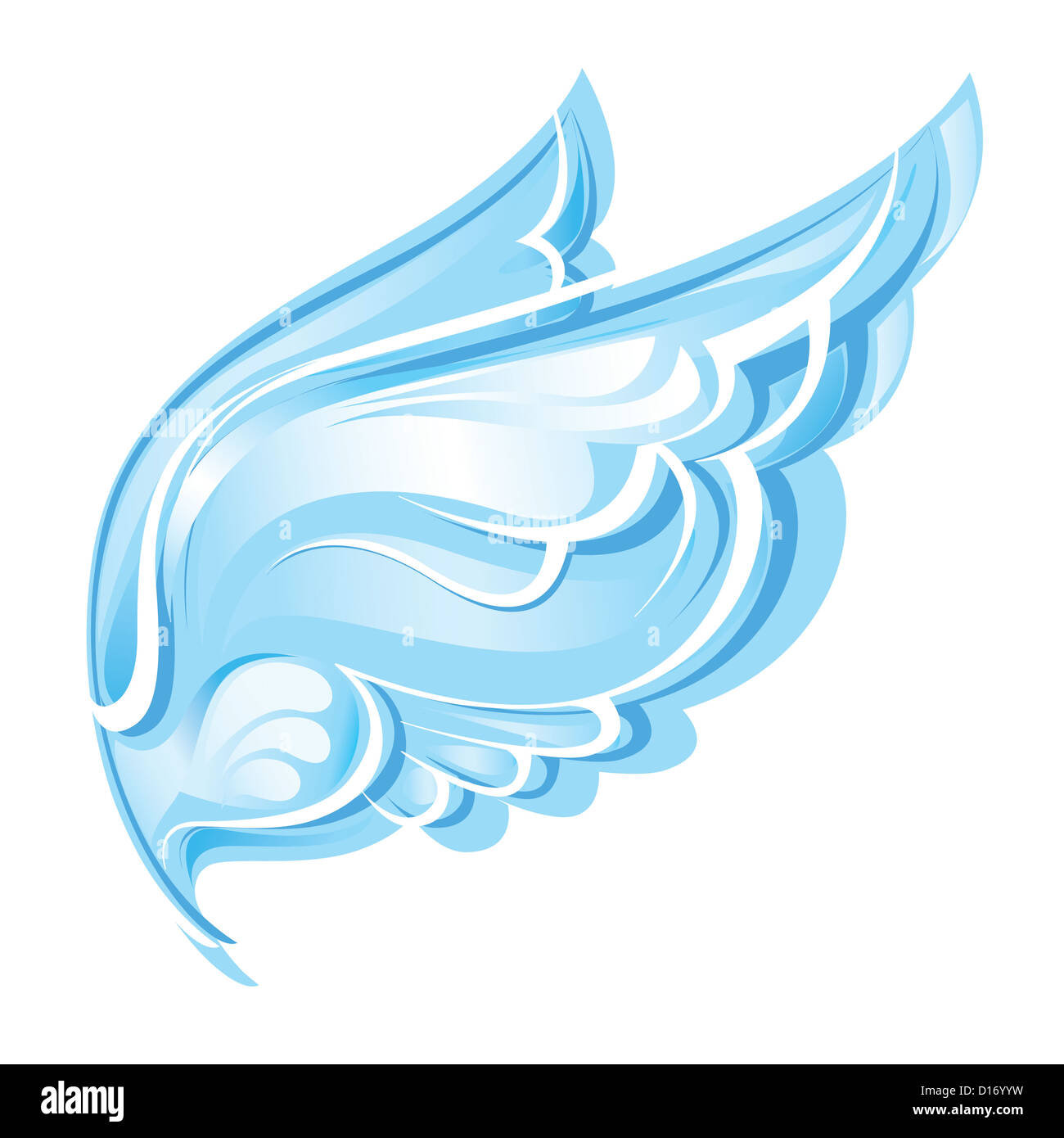 blue wings on a white background Stock Photo - Alamy