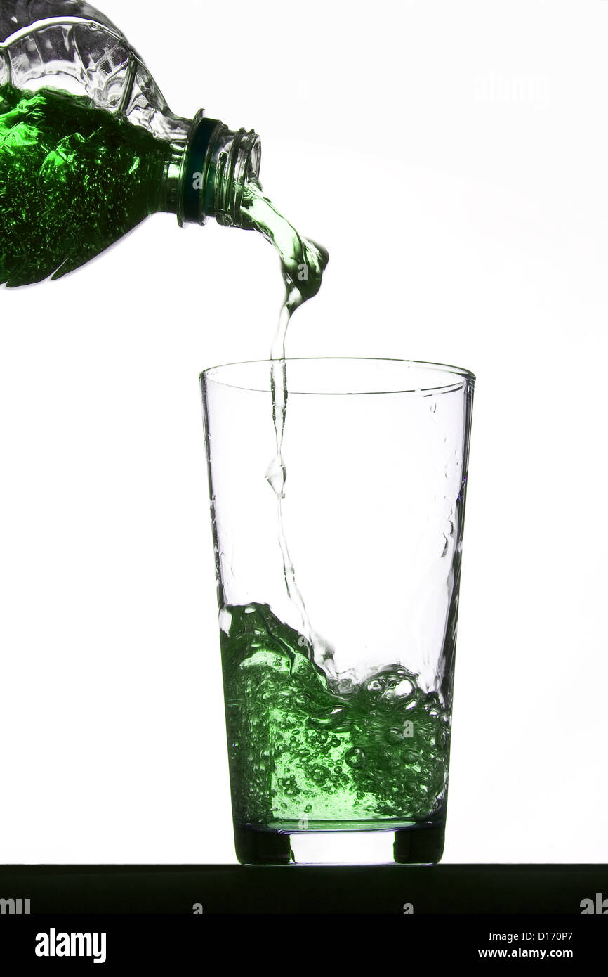 Berlin, Germany, green lemonade is poured into a glass Stock Photo - Alamy