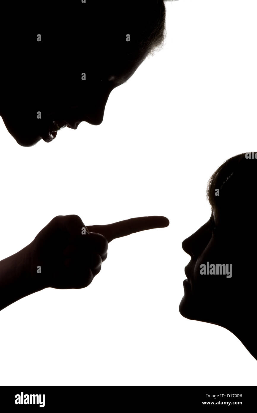 Berlin, Germany, the silhouette of an aggressive rebuke Stock Photo - Alamy