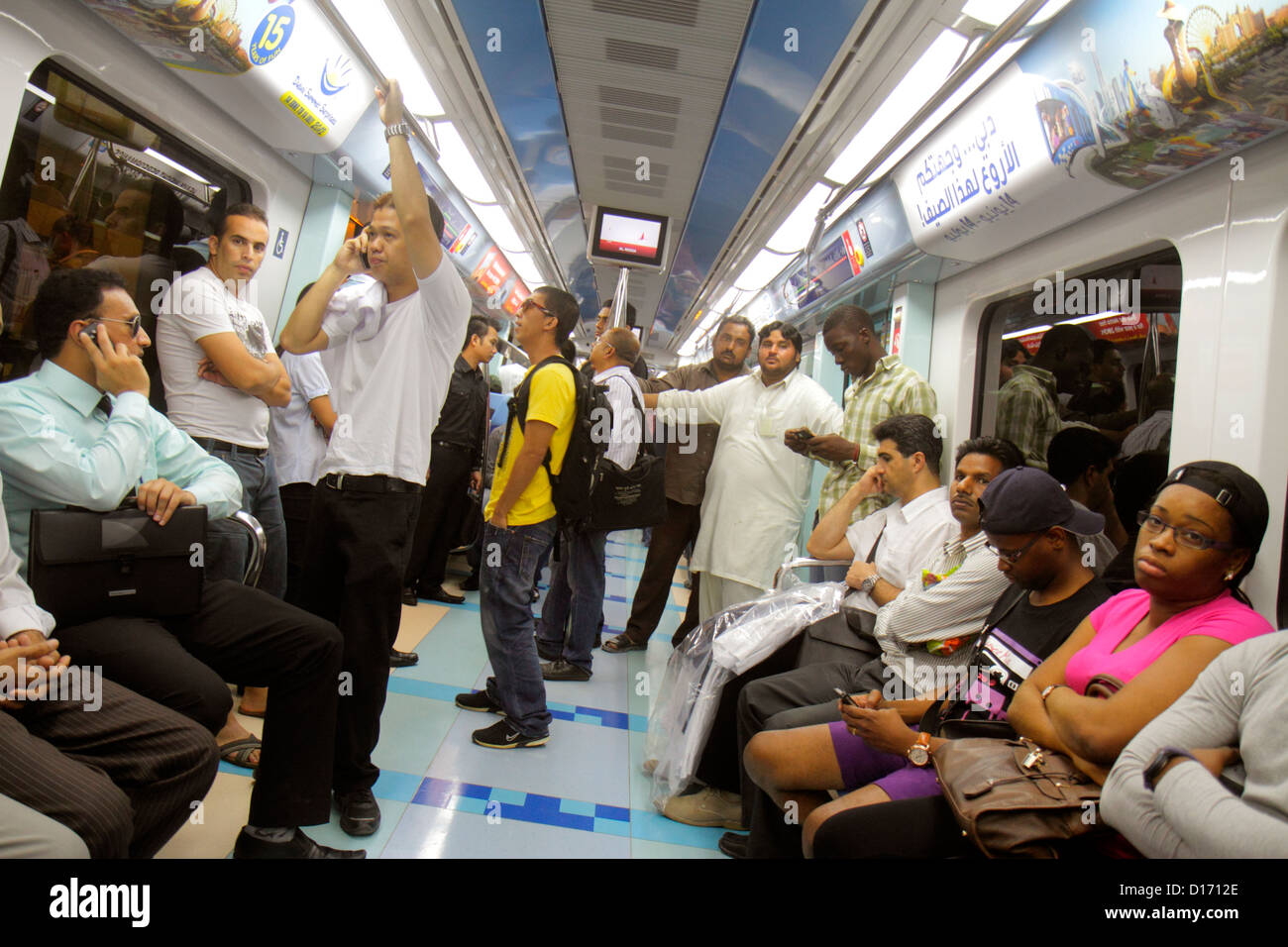 United Arab Emirates,UAE,Deira,Dubai,Dubai Metro,subway,train,train,Al ...