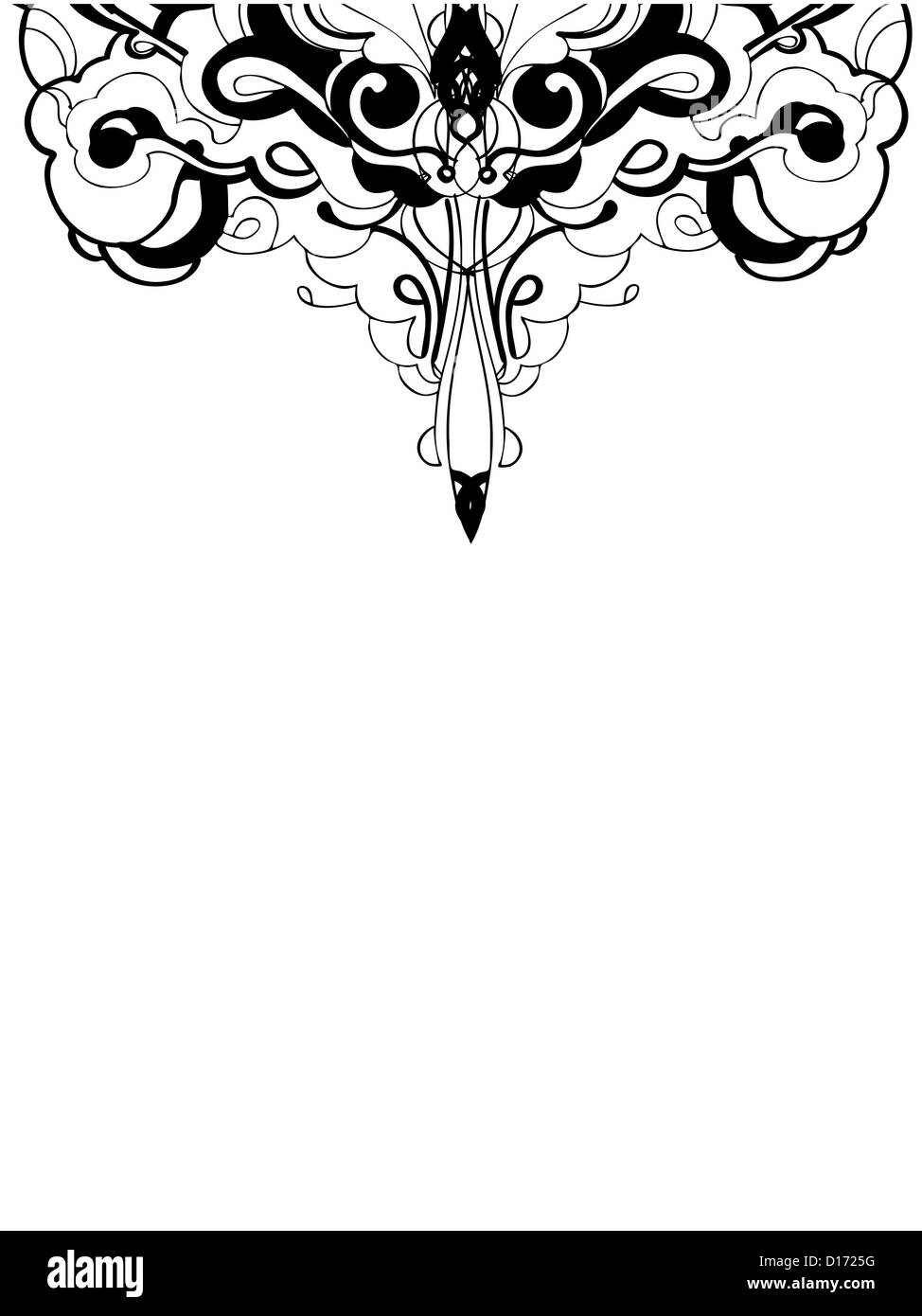 Artistic vector illustration of a flower in black and white Black and ...