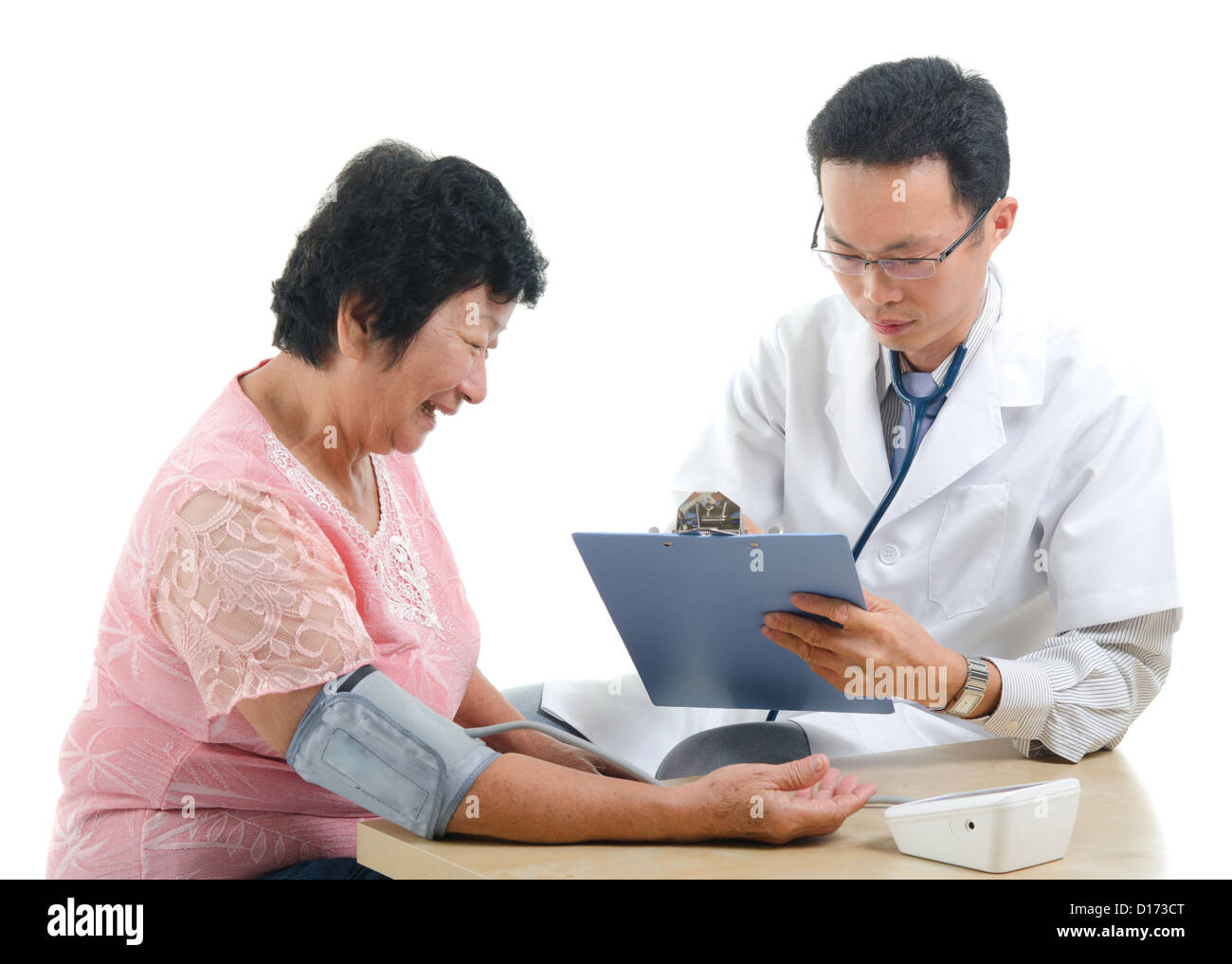 asian senior female medical checkup with doctor ,south east asian ...