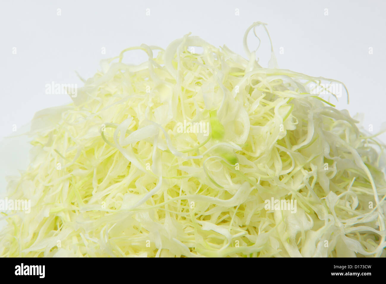Shredded cabbage against white background Stock Photo - Alamy