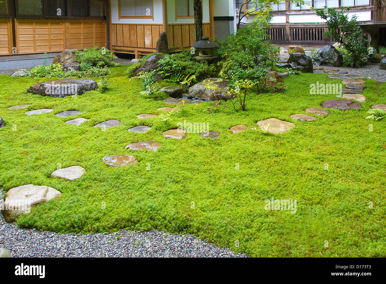 Traditional Japanese garden in Takayama, Gifu Prefecture Stock Photo ...