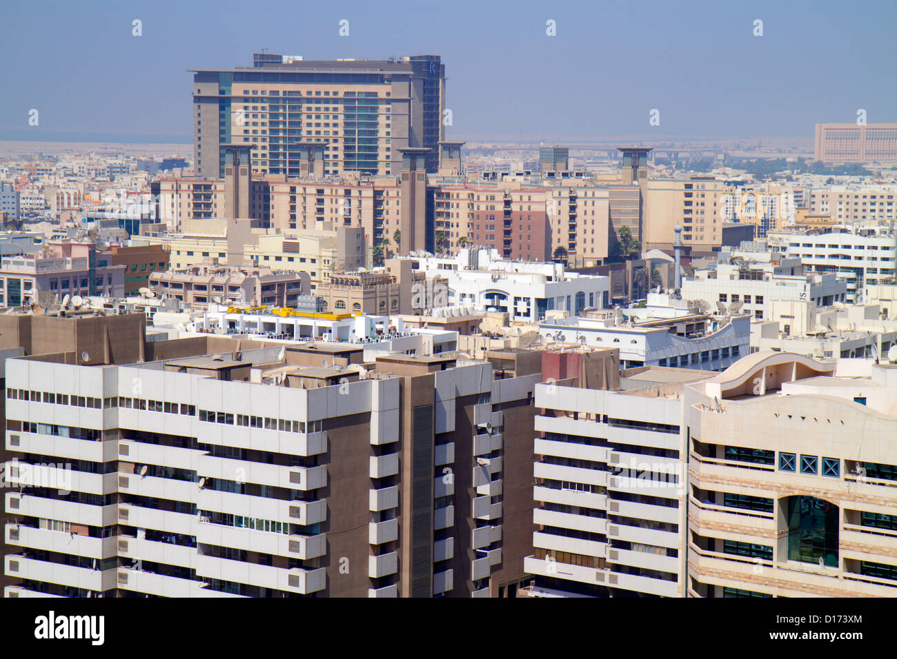 Dubai UAE,United Arab Emirates,Deira,Al Rigga,aerial overhead view from ...