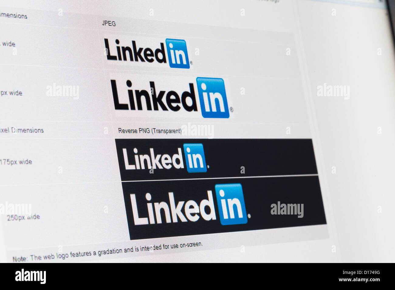 Screenshot of linkedin website Stock Photo - Alamy