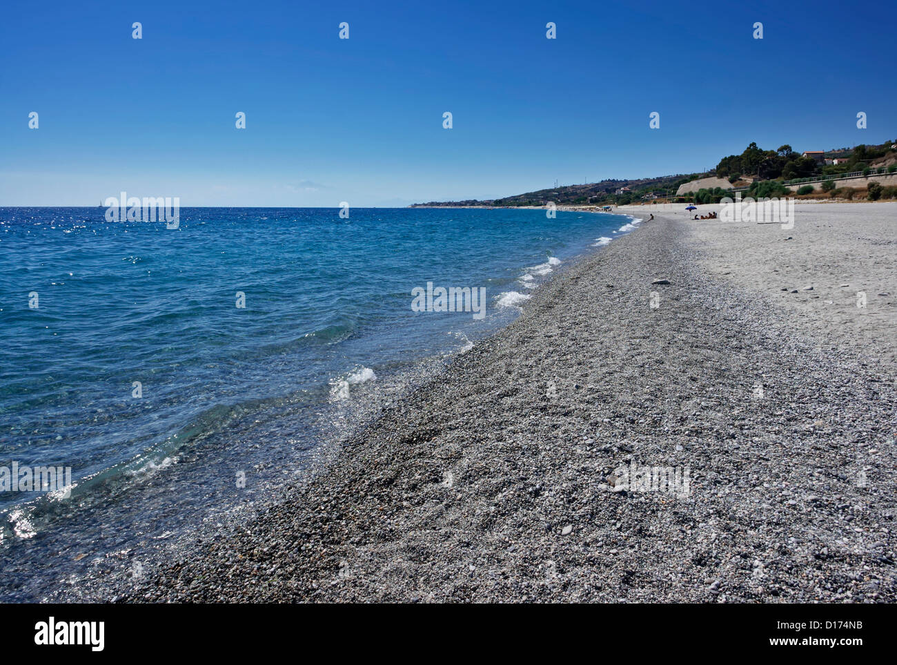 ITALY, Calabria, ionian sea coast, beach near Reggio Calabria, sicilian ...