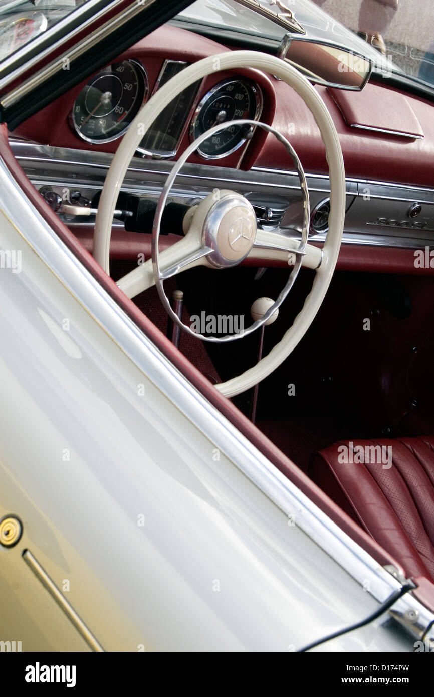 The interior of a classic cabriolet at a car show Stock Photo - Alamy