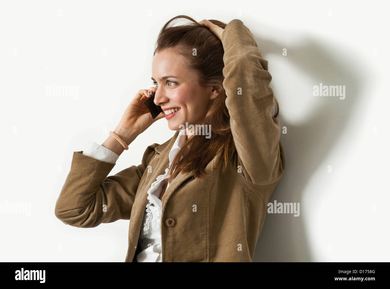 Italy, girl talking on the mobile phone Stock Photo - Alamy