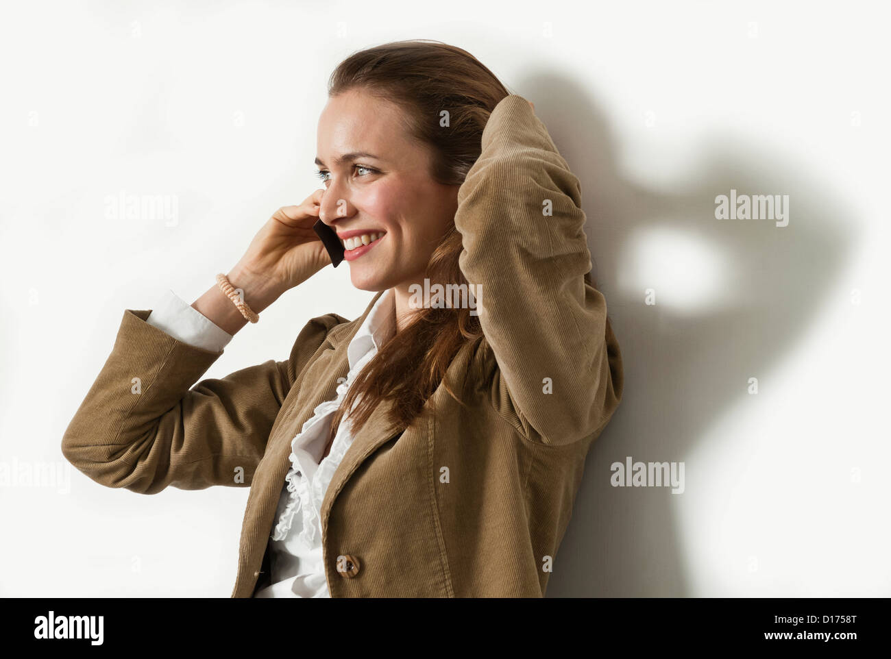 Italy, girl talking on the mobile phone Stock Photo - Alamy