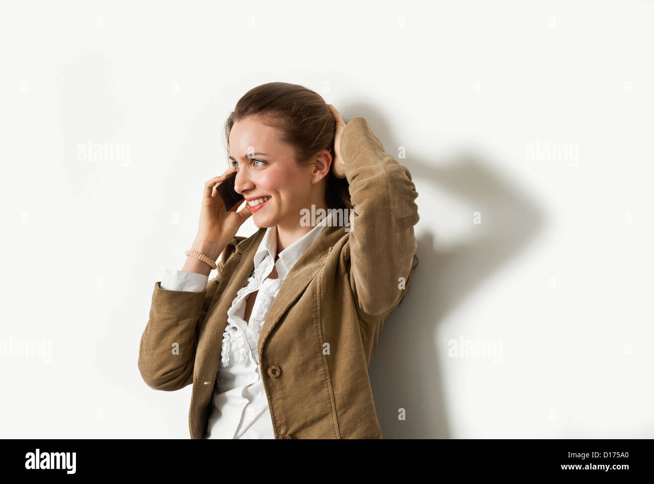 Italy, girl talking on the mobile phone Stock Photo - Alamy