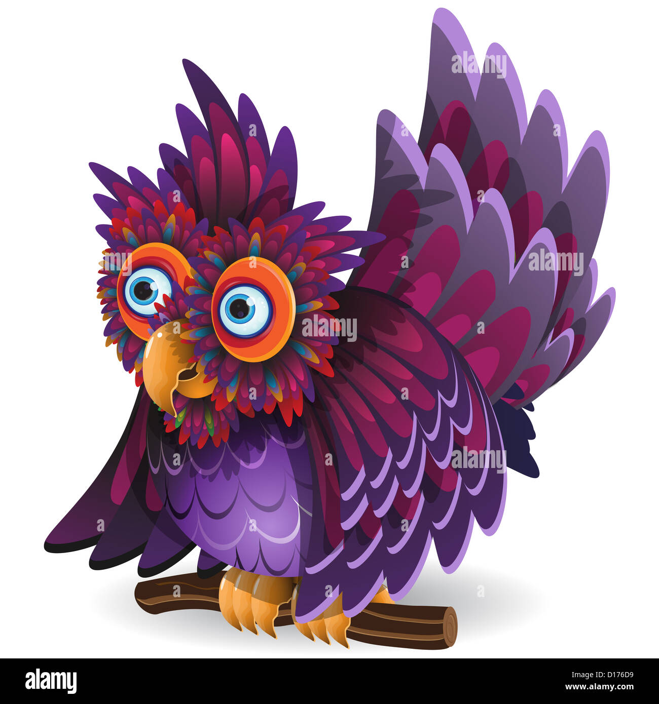 illustration, of a cartoon bird with surprised by glance Stock Photo ...