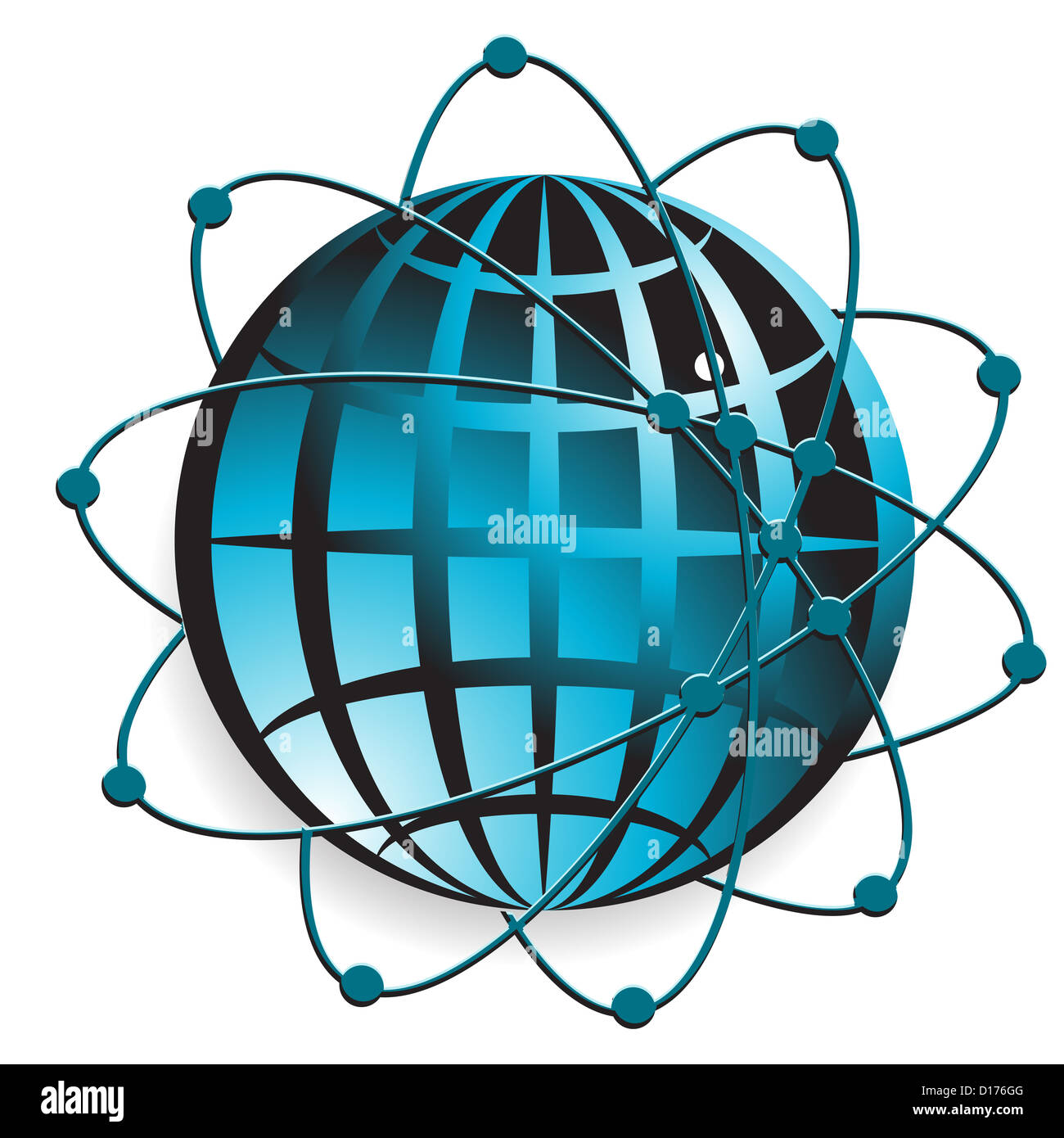 Illustration, transparent blue globe on white background Stock Photo ...