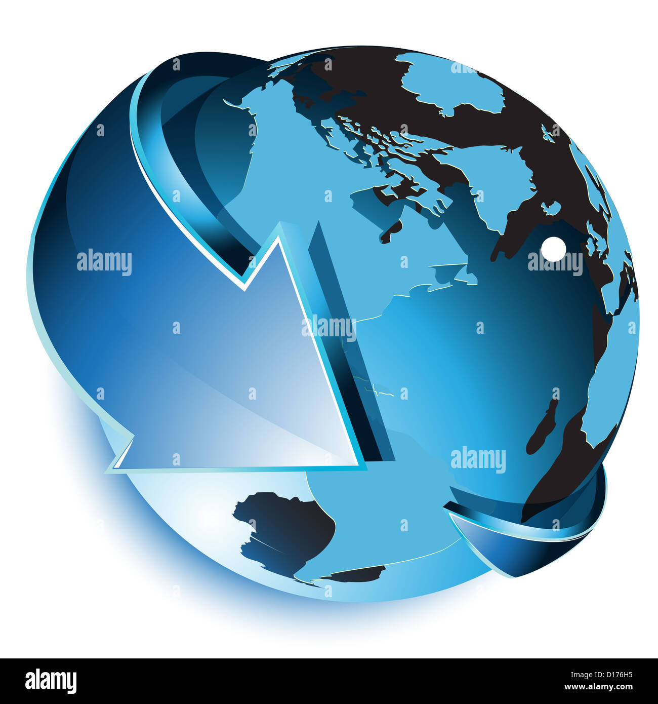 Internet map globe world arrow hi-res stock photography and images - Alamy