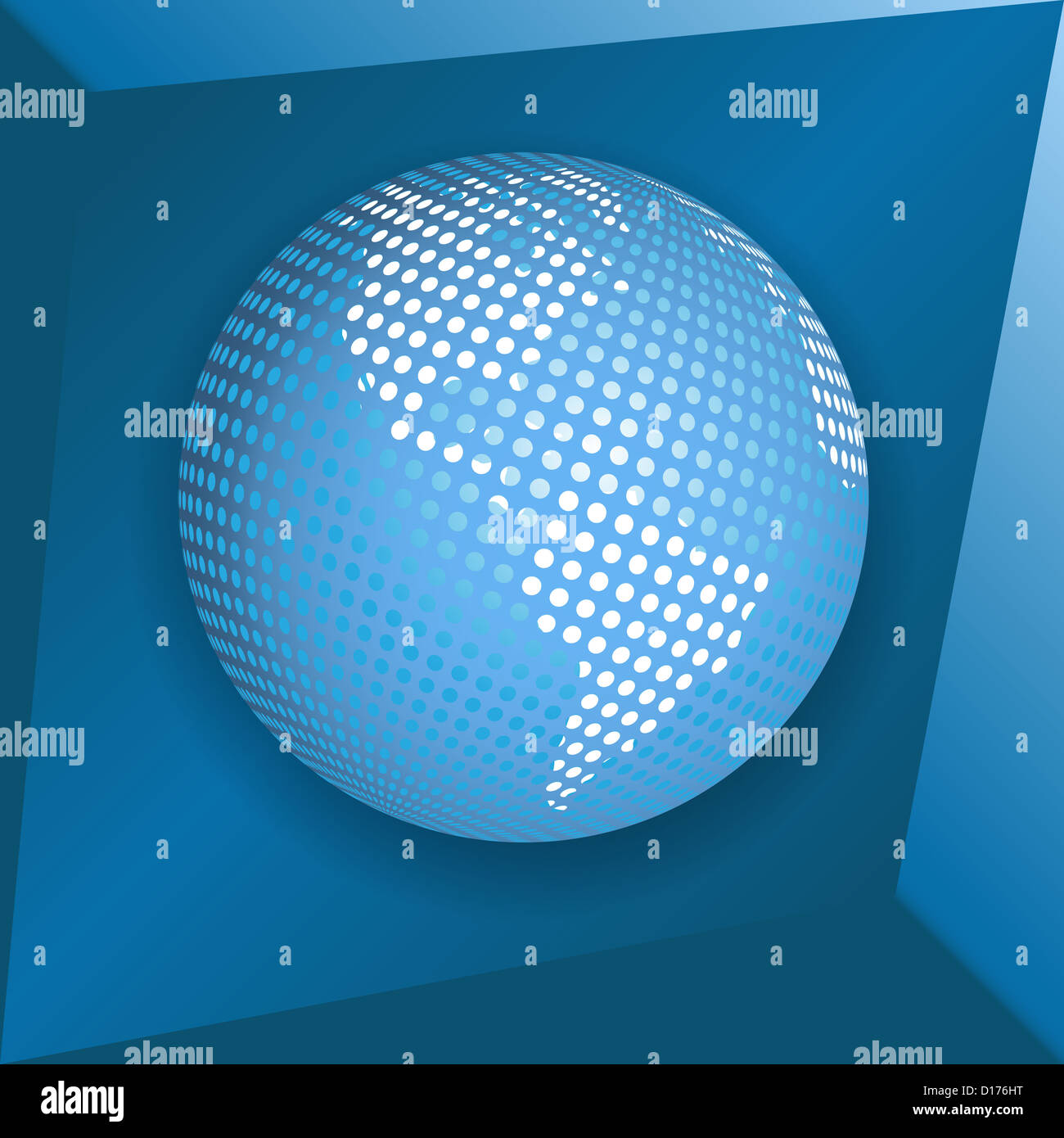 Illustration transparent blue globe on blue background Stock Photo - Alamy