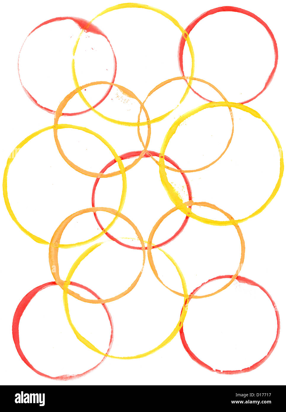 Colored circles made with paint on a white background Stock Photo - Alamy
