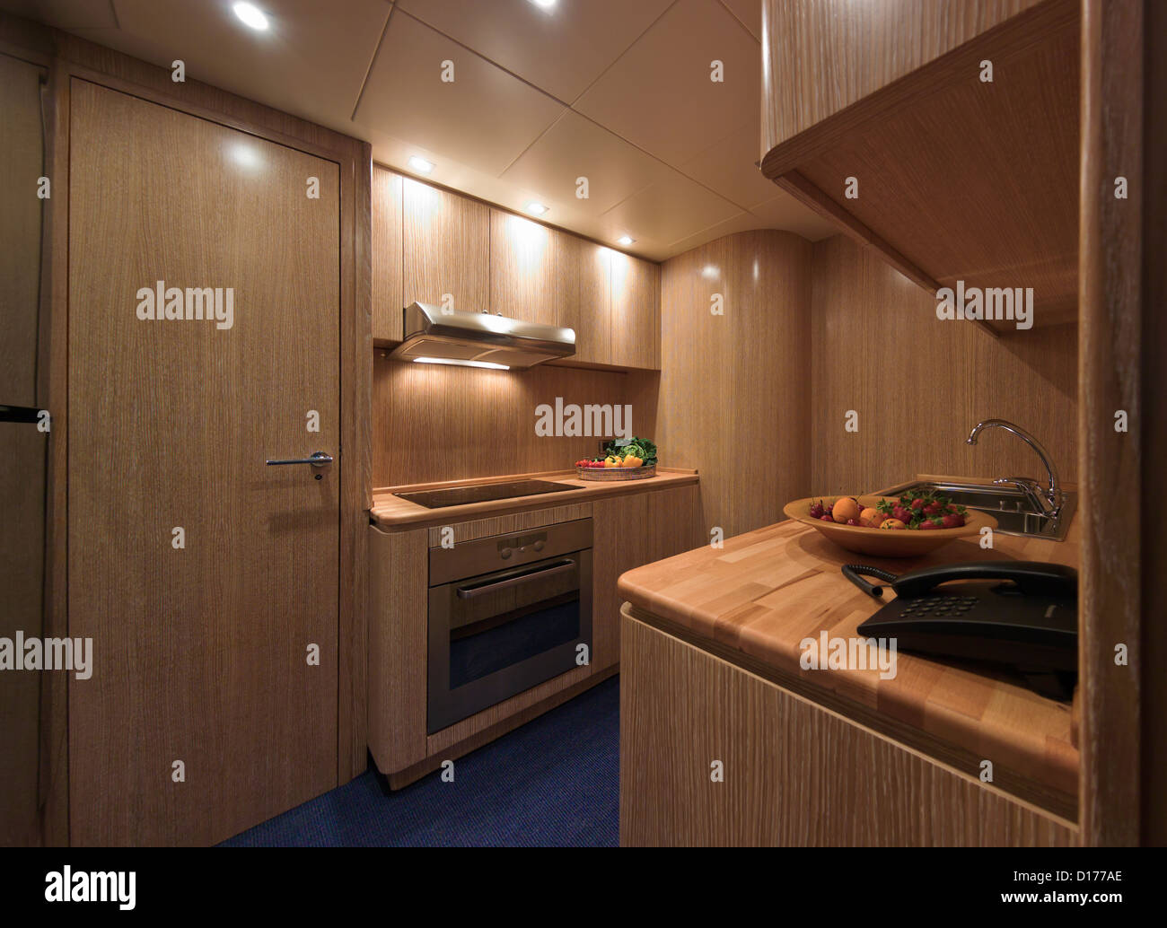 Italy, Viareggio (Tuscany), Tecnomar 35 Open luxury yacht, kitchen ...