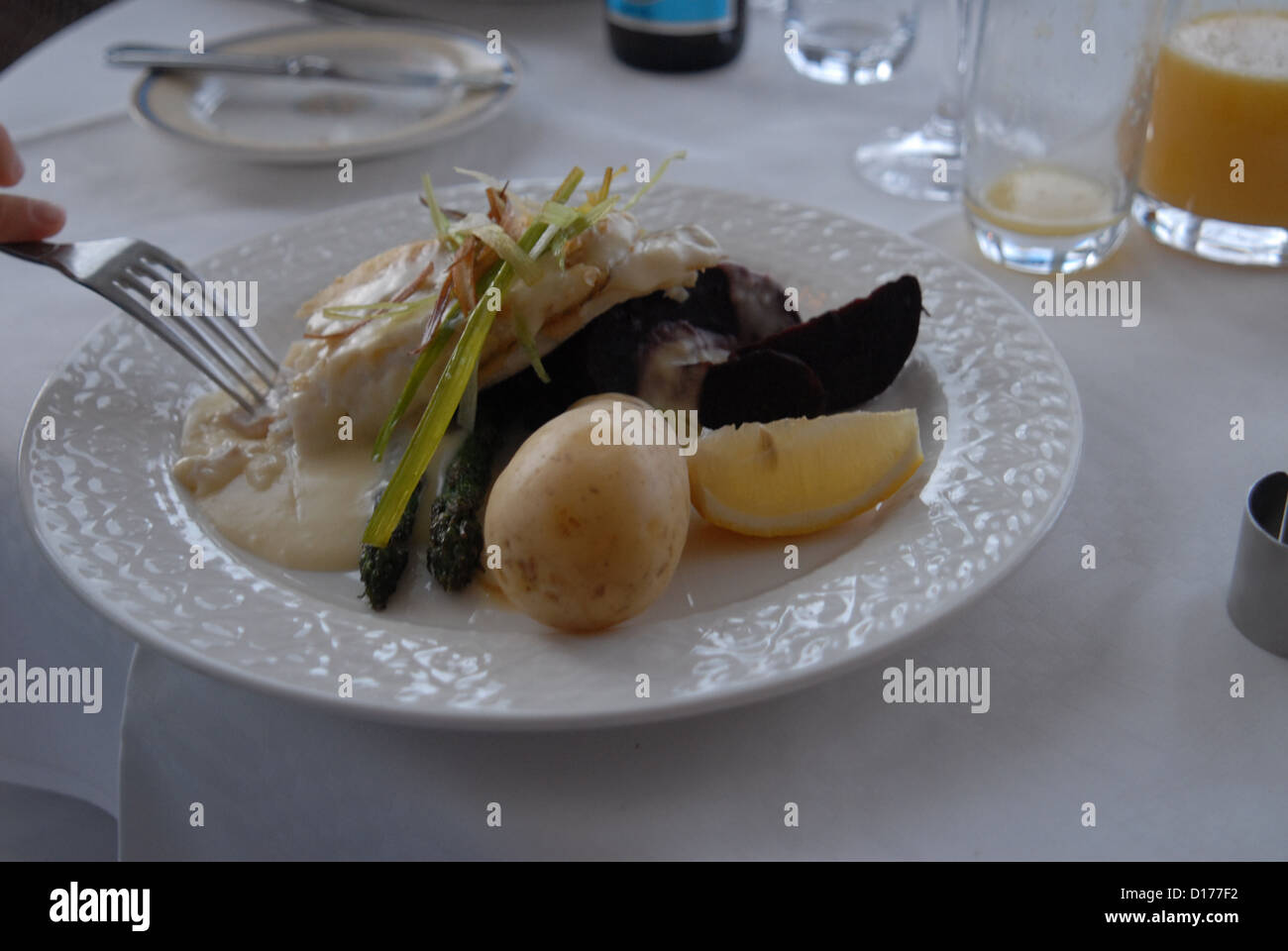 Delicious fish dinner Stock Photo - Alamy