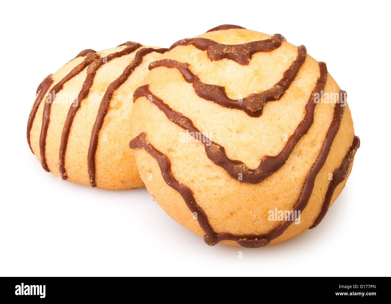 cookies two on white background Stock Photo - Alamy