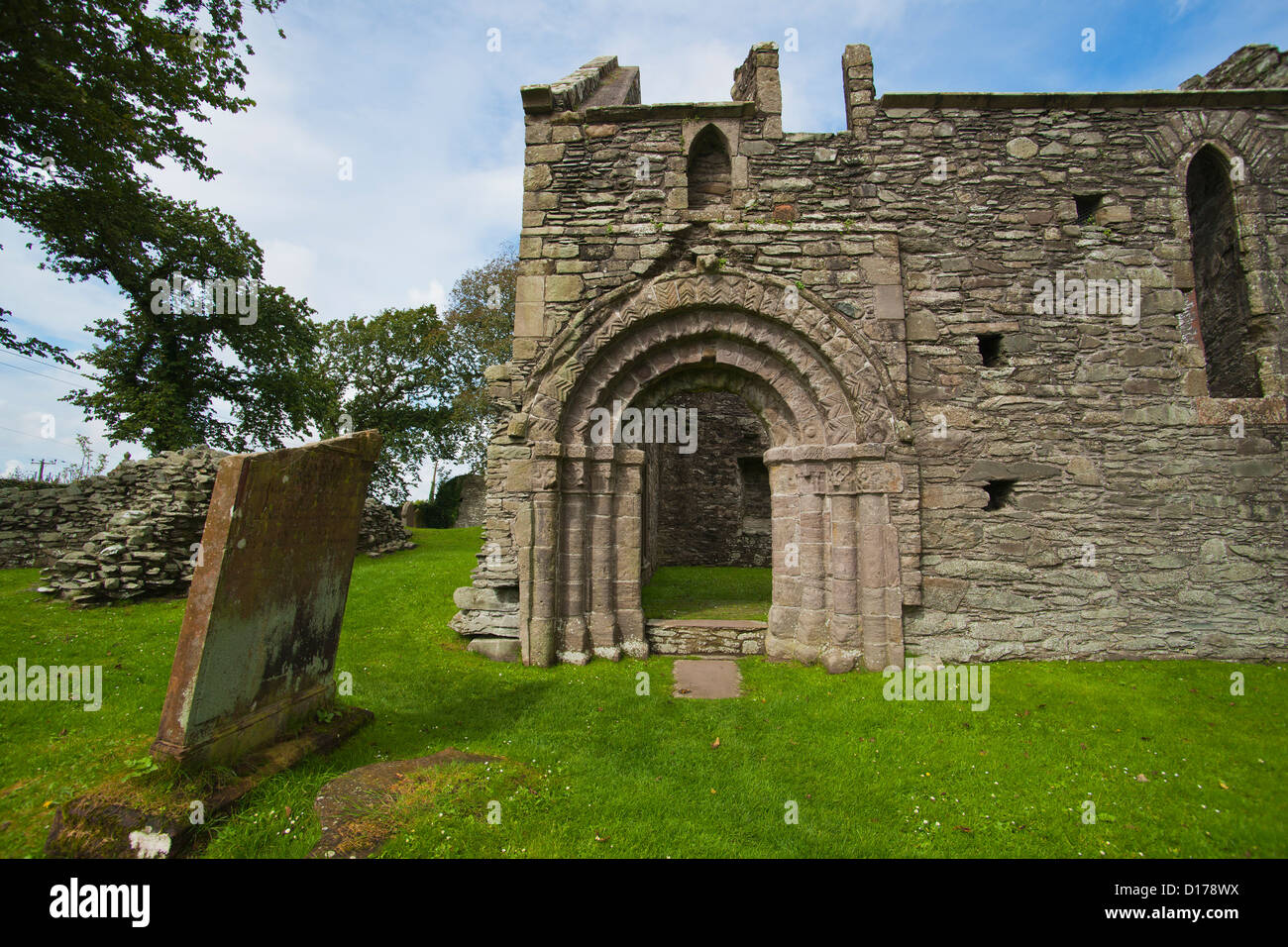 Ancient doorway, priory, Whithorn, the machars, Wigtownshire, Scotland ...