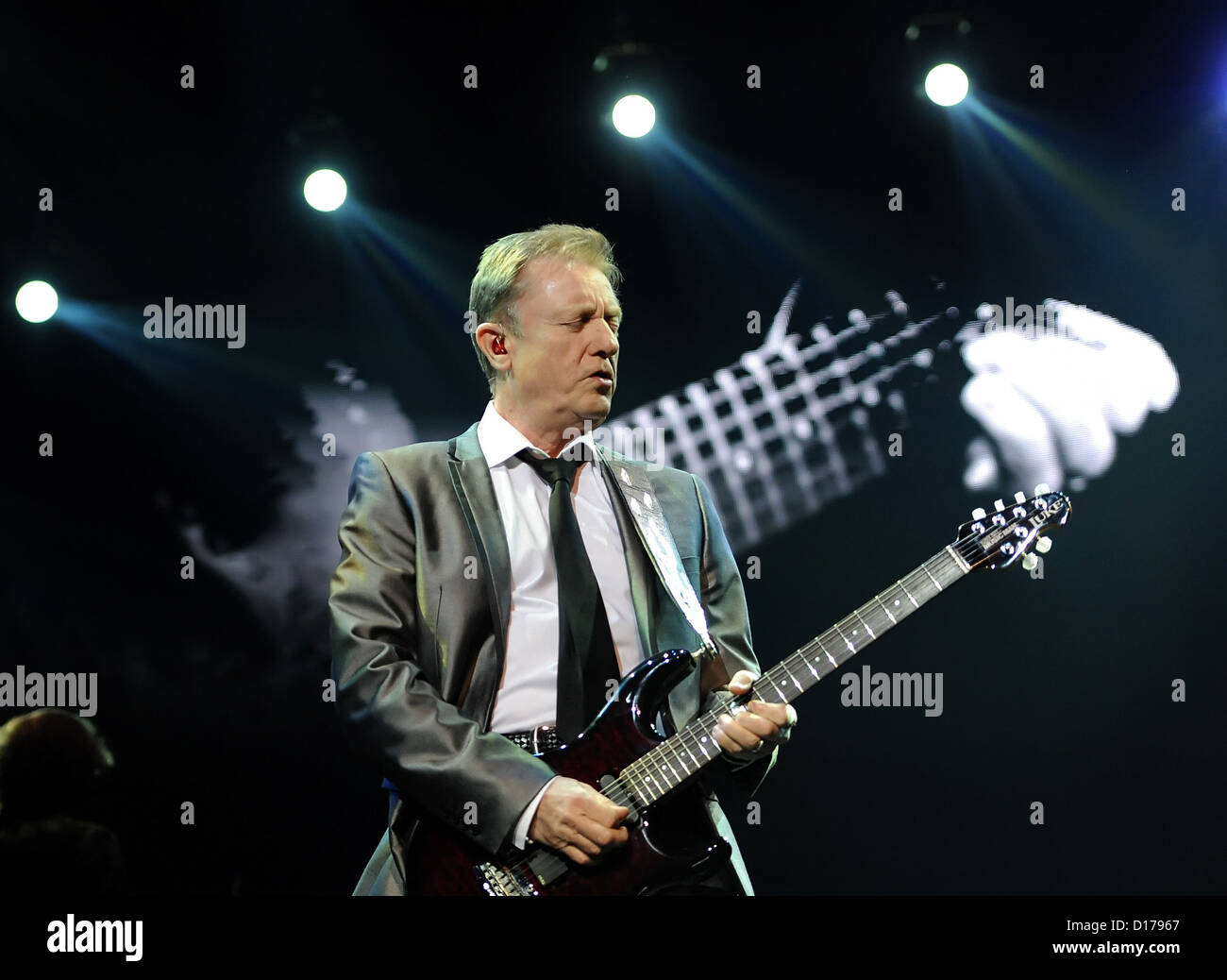 English musician John Miles performs on stage during the 'Aida Night of ...