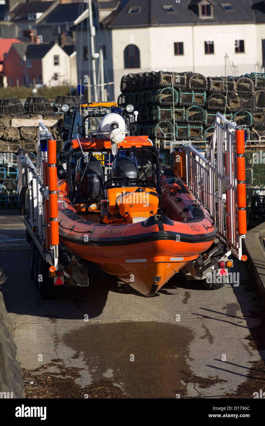 Aberystwyth lifeboat in its launch cradle Stock Photo - Alamy