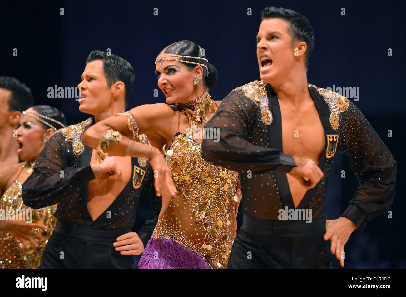 Dancers from the German team FG TSZ Aachen/TD TSC Duesseldorf Rot-Weiss ...