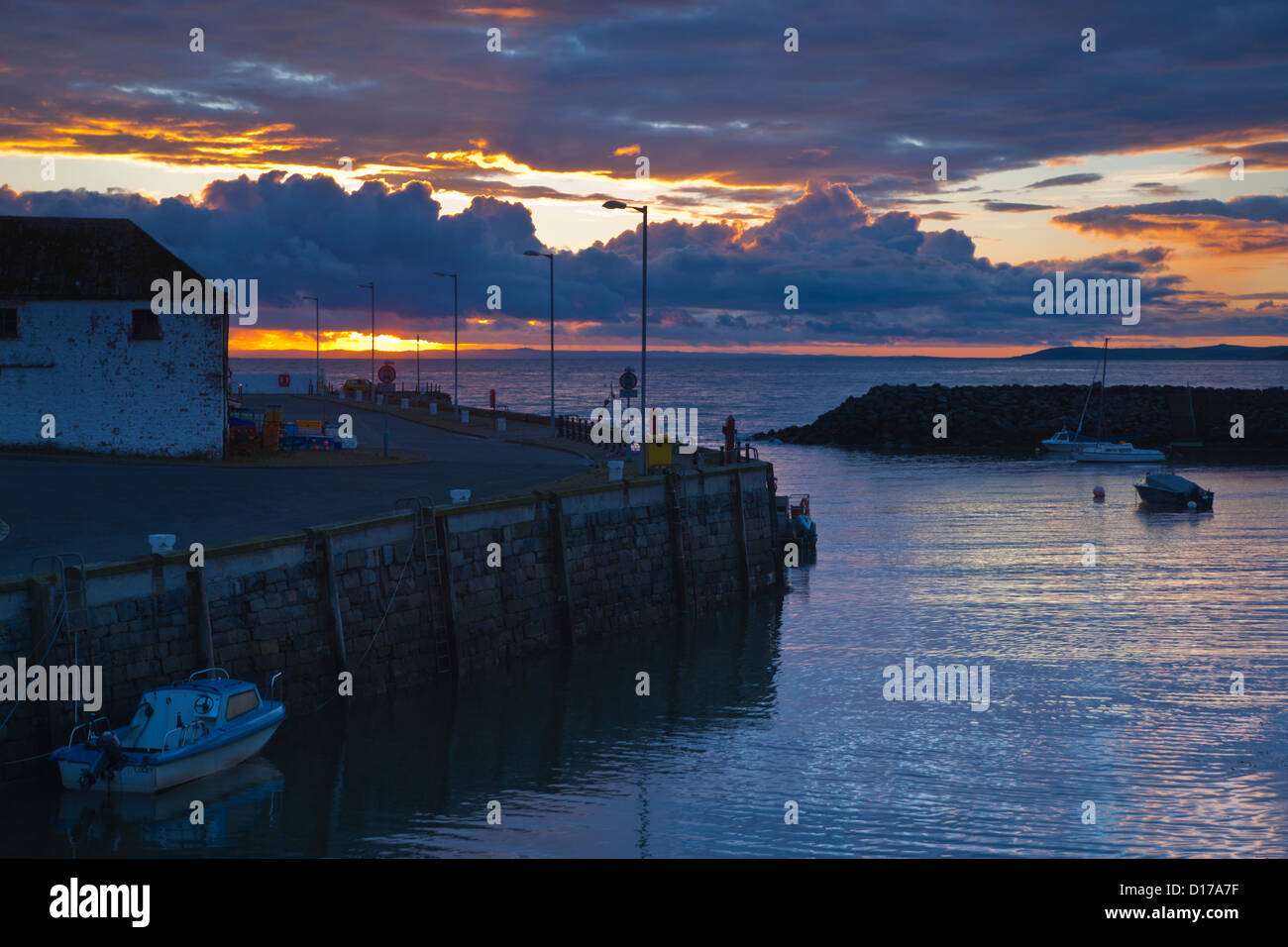 Port William harbour, sunset, the machars, Luce Bay, Wigtownshire ...