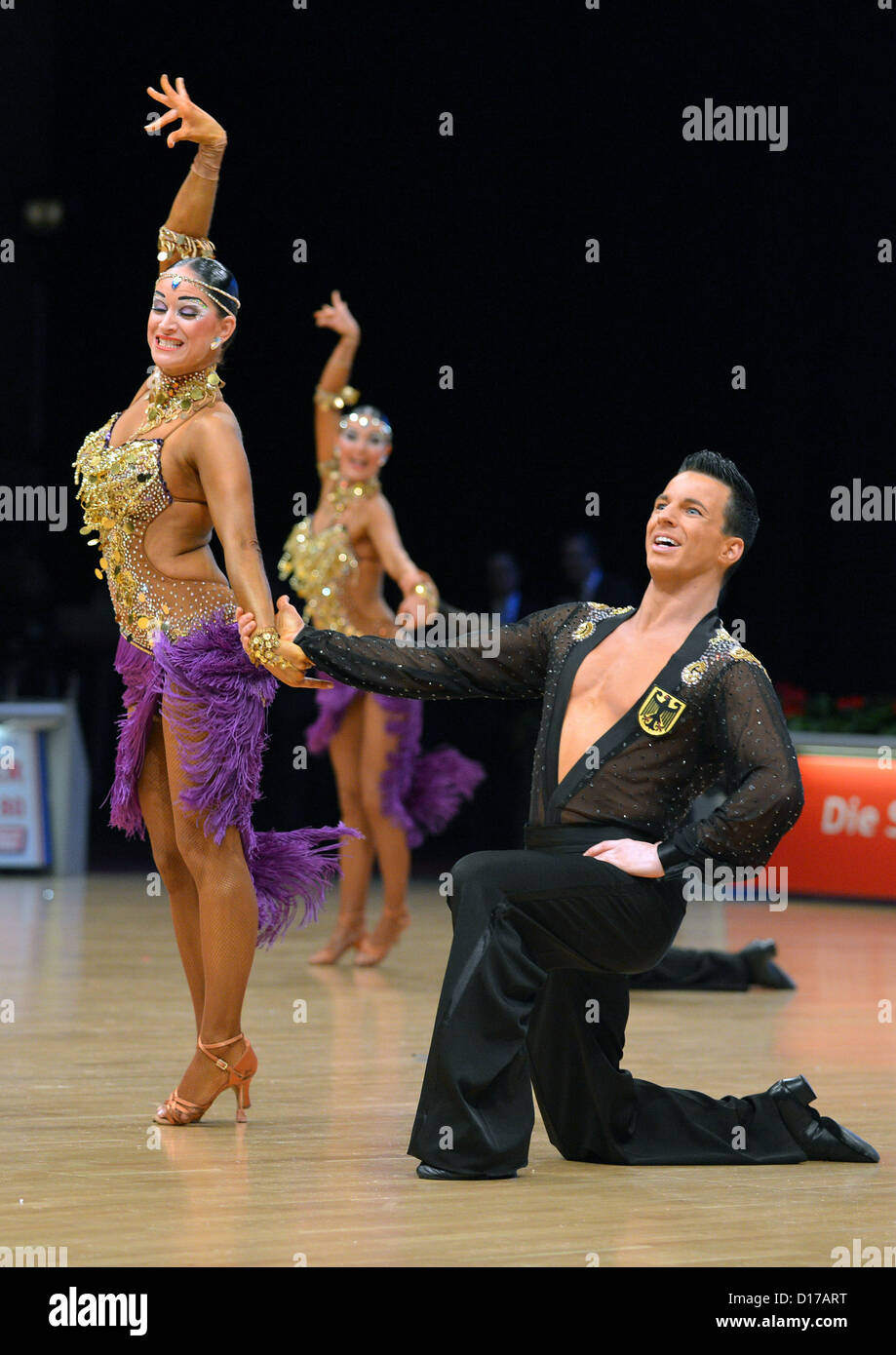 Dancers from the German team FG TSZ Aachen/TD TSC Duesseldorf Rot-Weiss ...