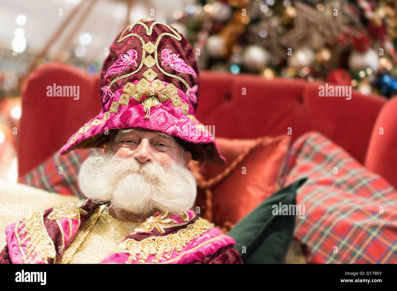 Santa Claus Peter Georgi sits in the KaDeWe department store (Kaufhaus ...