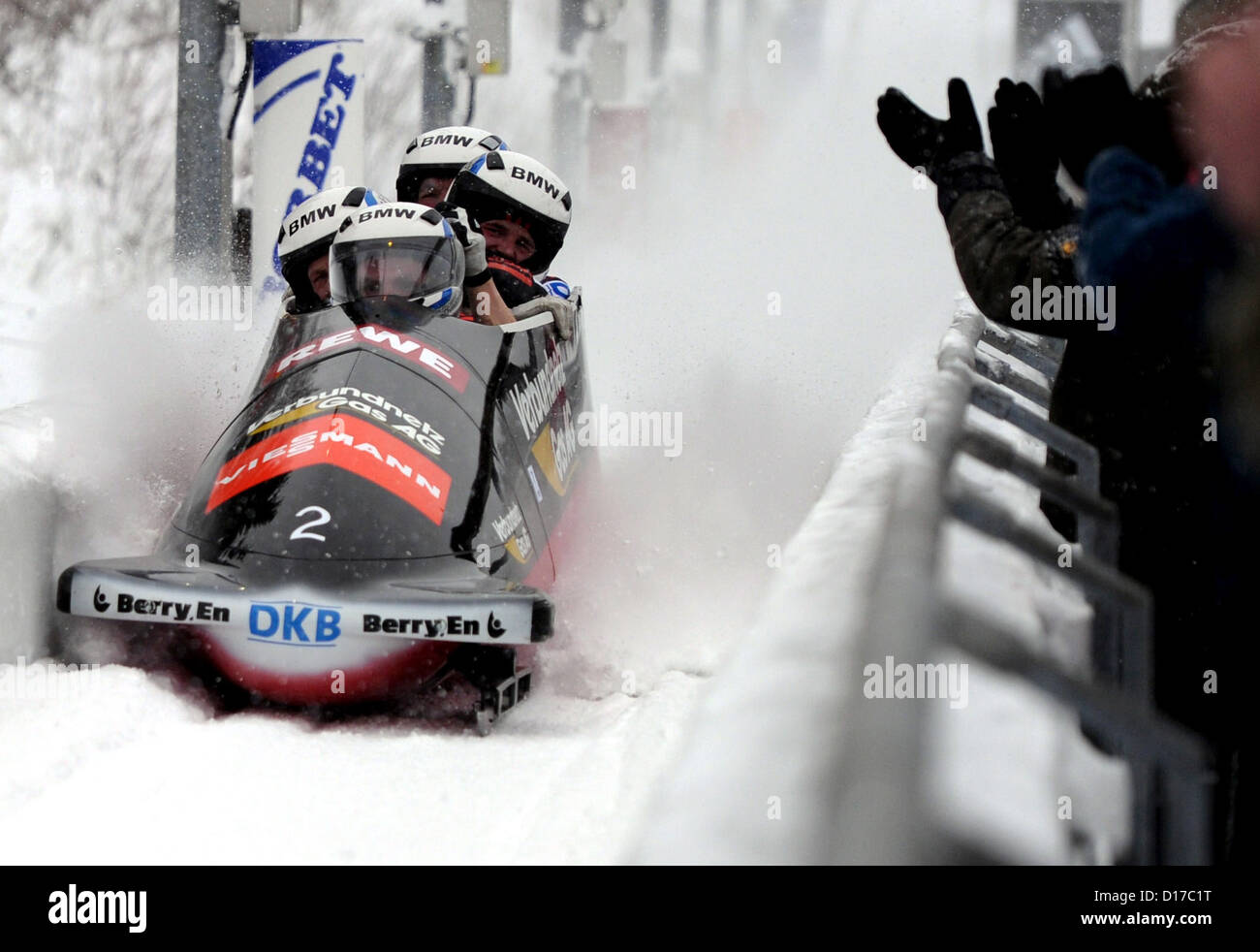 German bobsleigh pilots Maximilian Arndt (front), Martin Putze ...