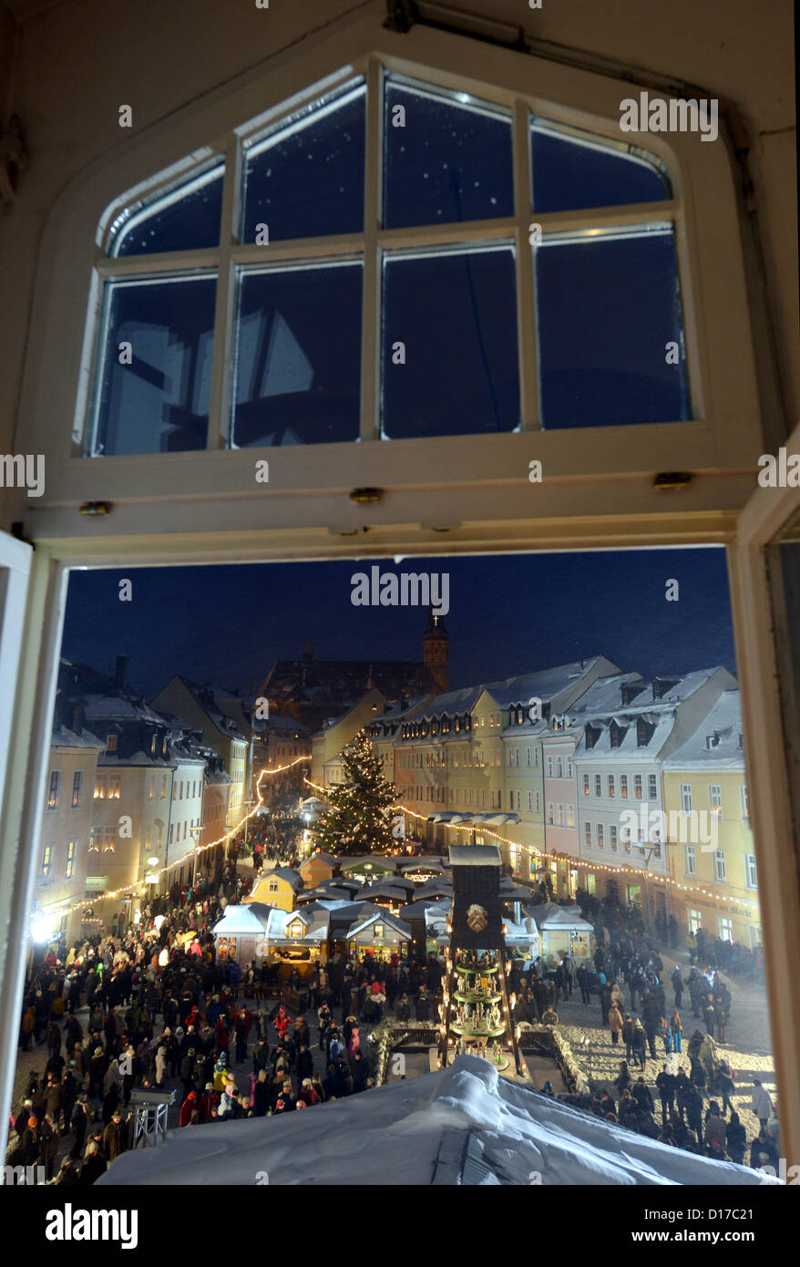 Lights illuminate the market square during the 50th miners' light ...