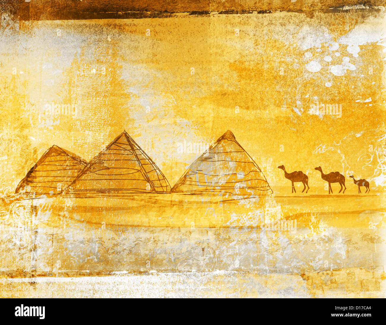 old paper with pyramids giza Stock Photo - Alamy