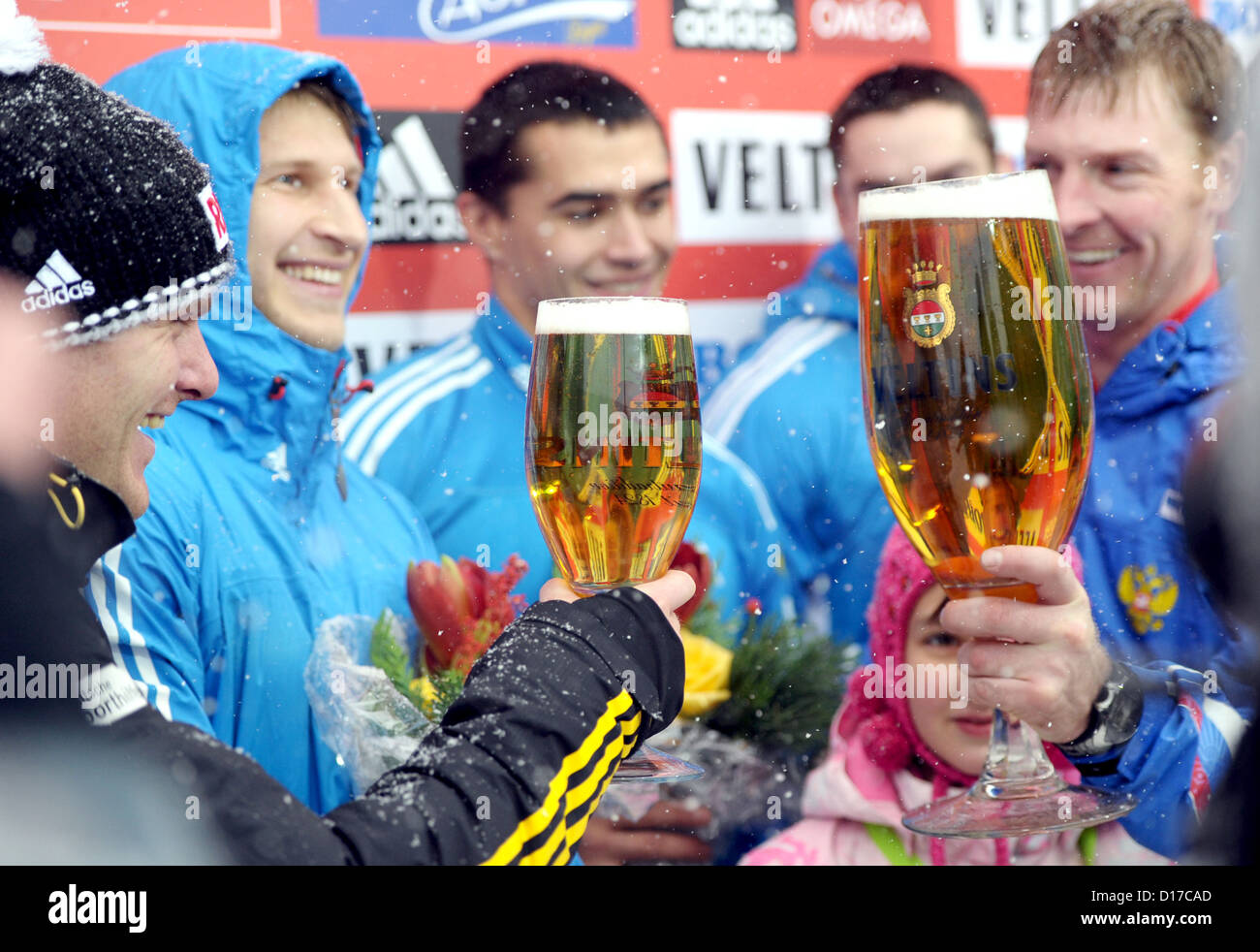 German bobsleigh pilot Maximilian Arndt (L) and Russian pilot Alexandr ...