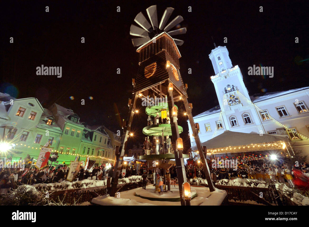 Lights illuminate the market square during the 50th miners' light ...